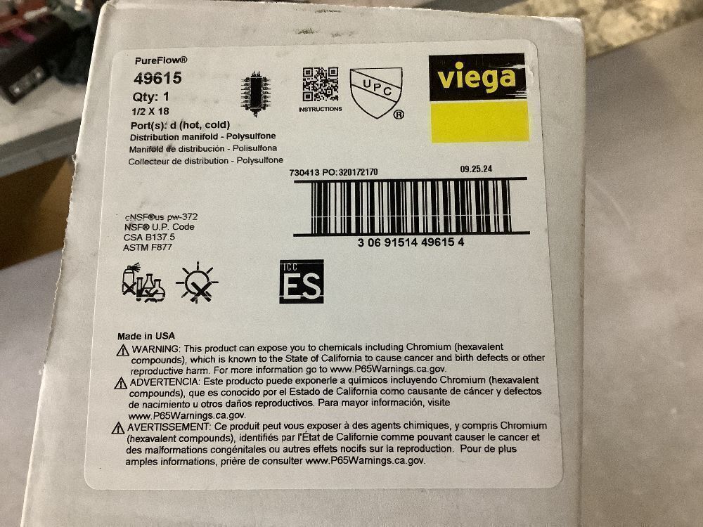 Viega Manabloc 1/2 in. x 18 Port Polysulfone Distribution Manifold (8 ...